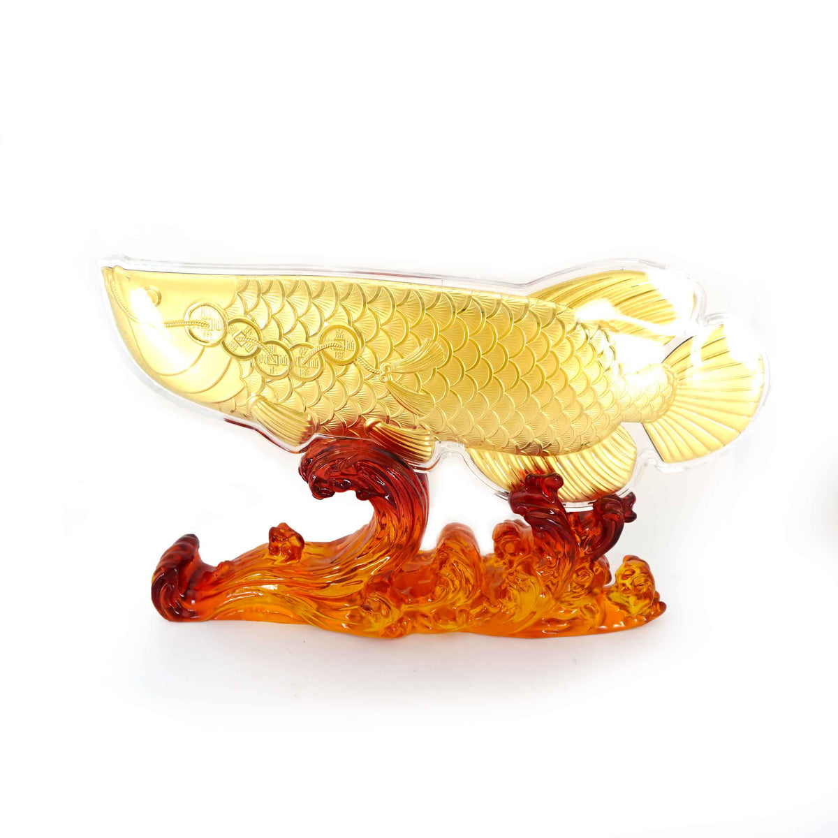 24K Gold Dragon Fish Ornament – Lao Feng Xiang Jewelry