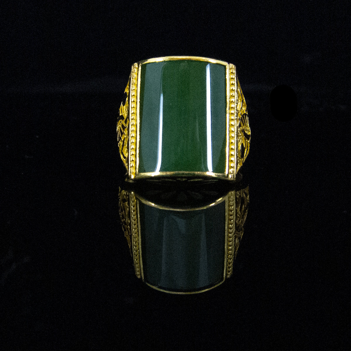 24K Gold Nephrite Ring – Lao Feng Xiang Jewelry